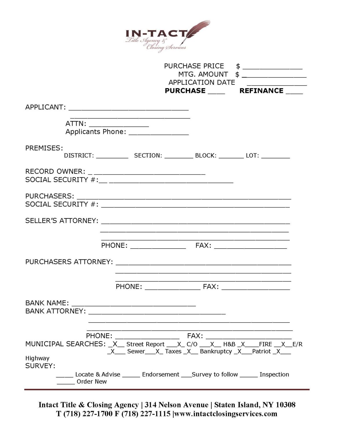 Forms | Intact Closing Services